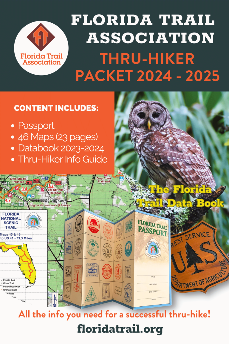 2024-25 Thru-Hiker Map Packet w/ Data book – Florida Trail Association
