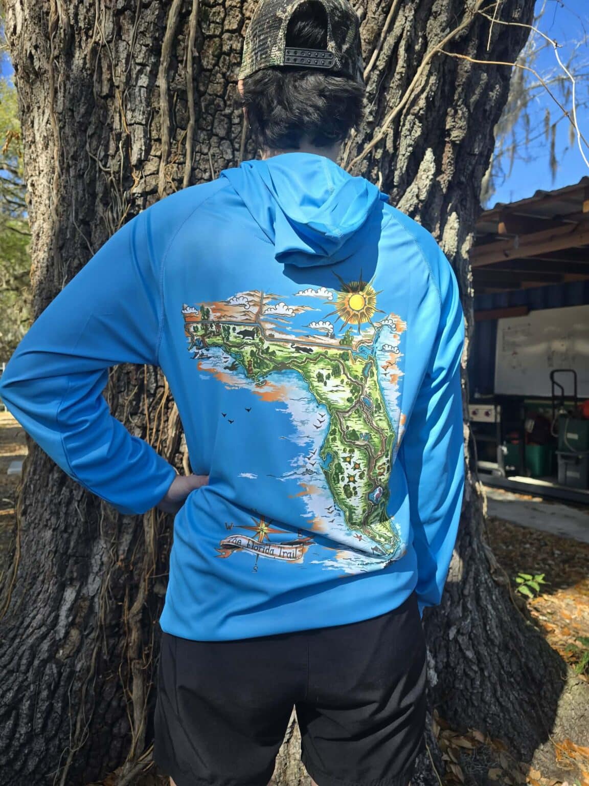 Hiker Sunburst Sun Hoodie – Blue (UPF 50+) – Florida Trail Association